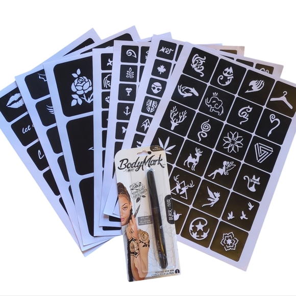 BIC | Art | Bodymark Tattoo Marker Stencil Set Temporary Practice ...